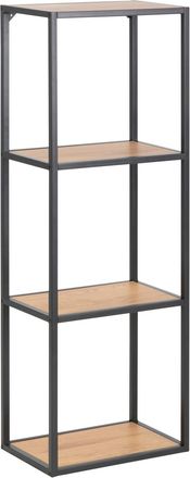 MID.YOU Mid.you Wandregal, Schwarz, Eiche, Holzwerkstoff, 3 Fächer, 37x108x24 cm, Beimöbel erhältlich, Wohnzimmer, Regale, Wandregale