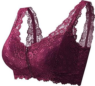 Feoya Femme Soutien Gorge Sport Zippé Devant sans Armatures et Plaquettes Amovibles pour Gymnastique Course à Pied Jogging Yoga