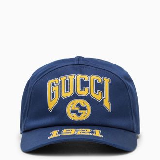 Gucci Blaue Baseballkappe mit Logo