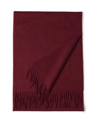 Generic &Eacute;charpe dhiver pure pour femme de marque RealScarf chaude &eacute;paisse douce solide ch&acirc;le pour femme, Bordeaux fonc&eacute;, 200-35