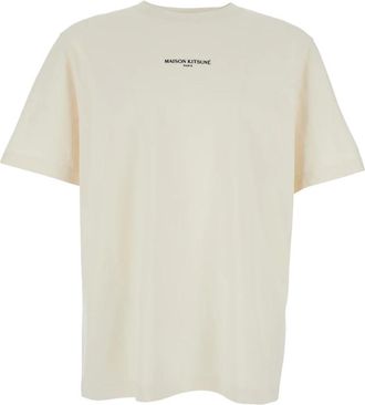 Maison Kitsun&eacute; Homme, Tops, Beige, Taille: XL Paris Comfort Tee-Shirt