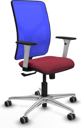 Piqueras y Crespo B&uuml;rostuhl XXL mit wei&szlig;en und schwarzen Armlehnen, h&ouml;henverstellbare Lendenwirbelst&uuml;tze, ausgestattet mit 3 Positionen und Schneideschaum, Blau/Granatr