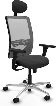 Piqueras y Crespo Stuhl f&uuml;r Home Office Zulema mit 3D-Armlehnen, h&ouml;henverstellbarer Lendenwirbelst&uuml;tze und festem Kopfteil, ausgestattet mit Sincro 3 Positionen und Sch