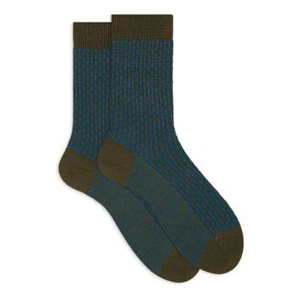 Gallo Gallo, Homme, Sous-vêtements, Multicolore, Taille: M Chaussettes courtes vertes pour hommes en, et avec un motif bicolore