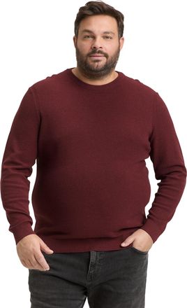 Tom Tailor Herren 1050707 Plus Size-Strickpullover aus Baumwolle, 39101-Bordeaux Melange, 4XL