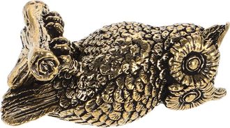 Hemobllo Messing Eulenfigur Klein Retro Tierstatue als Wohndekoration Filigrane Eulen Deko f&uuml;r Schreibtisch und B&uuml;ro