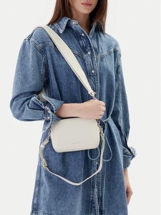 Calvin Klein Handtasche Webbing Double Strap Camera Bag LV04F3165G Wei&szlig;