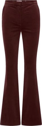 Veronica Beard Pantalon &eacute;vas&eacute; en velours Gracie - Femme - Pantalons - Brun - Taille: 42 FR