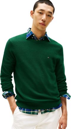 Tommy Hilfiger Herren Pullover Essential Structure Crew Neck Regular Fit, Gr&uuml;n (Ornamental Green Heather), XXL