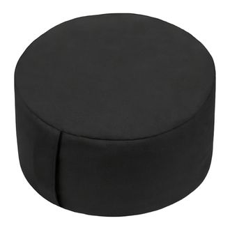 Relaxdays Meditationskissen, Yoga & Achtsamkeit, Bodenkissen, Bezug abnehmbar, HD: 13 x 33 cm, Zafu, Baumwolle, schwarz