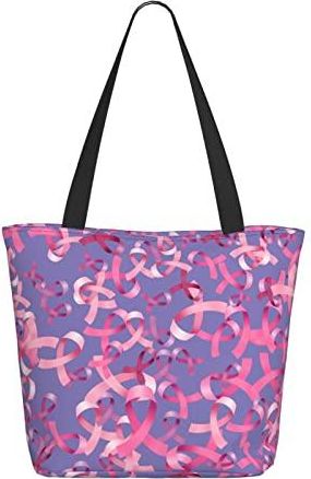 AOOEDM Pink Ribbons Breast Cancer Awareness Ladies Shopping Bag 13x11x7in.Le cadeau parfait pour la Saint-Valentin.Cest de la Saint-Valentin pour maman, fill