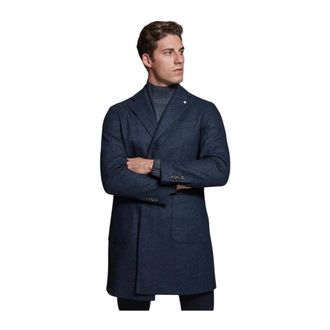 Luigi Bianchi Mantova Stylischer Wollmantel - - Coats - Herren - Blau - M