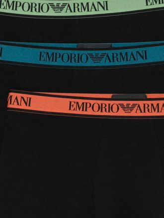 Emporio Armani Logo-Trimmed Boxers - Black