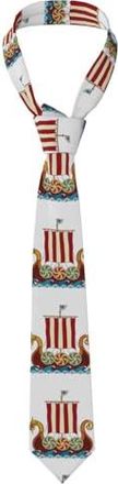 Generic Cravate, Voilier viking dessin&eacute; &agrave; la main en Europe, &Eacute;l&eacute;gant Cravate Homme Mariage, Moderne Cravates en soie pour D&eacute;contract&eacute;, Homme, Accessoire Chemi