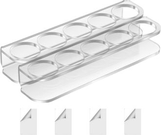 Generic Fl&auml;schchenhalter F&uuml;r Den K&uuml;hlschrank - Wandmontiertes 2er-Pack-, Acrylregal | Sichere Klebebefestigung, Mehrflaschen-Aufbewahrungssystem F&uuml;r Die Organ