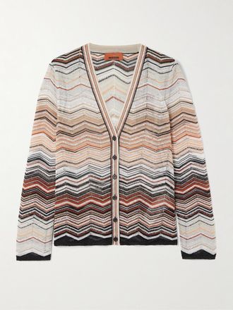 Missoni Cardigan Aus Metallic-h&auml;kelstrick Mit Pailletten - Mehrfarbig