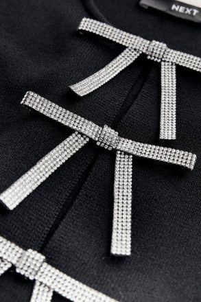 Next Minikleid Minikleid mit juwelenbesetzter Schleife (1-tlg)