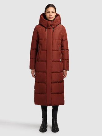 Khujo Steppmantel KHUJO SOULANI4, Damen, Gr. XXL, dunkelrot, 100% Polyester, unifarben, loose fit, eingesetzt elastischer Bund, M&auml;ntel Steppmantel, Topselle