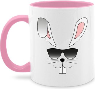 Shirtracer Tasse Tassen 325ml - Cooler Hase mit Brille I - 325 ml - Rosa - ostern hasenmotiv osterhasen hasi kaffeetasse osterhase hasen kaffeebecher häschen rab