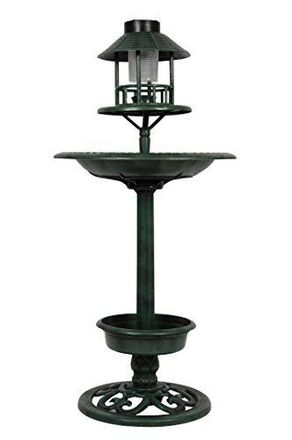 Lifetime Garden 110cm Outdoor Vogel Brunnen Tr&auml;nke hotel solar licht LED ArtNr. 29177