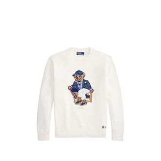 Polo Ralph Lauren Pull maille intarsia &agrave; motif Polo Bear en coton