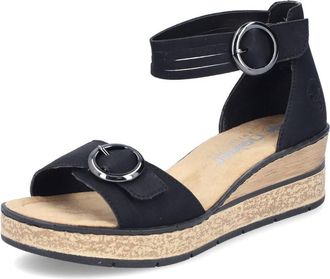 Rieker Damen Klassische Sandalen 63780, Frauen Sandalen,Sommerschuhe,Freizeitschuhe,offene Schuhe,Strandschuhe,schwarz (00),40 EU / 6.5 UK