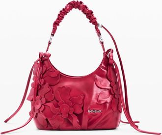 Desigual Kleine Tasche in Rot mit Blumen-Applikationen