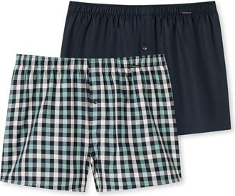 Schiesser Herren 2 Pack Boxershorts Baumwolle Web Multipack - Webboxer, Sortiert 15_180202, 10