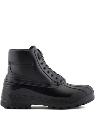 Emporio Armani bottines vernies à lacets - Noir