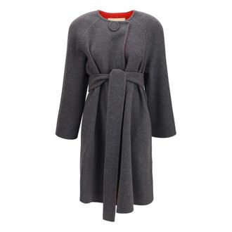 Valentino G&uuml;rtelmantel aus Wolle und Kaschmir - - Coats - Damen - Grau - L