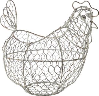 KitchenCraft Classic Eierkorb aus Draht, H&uuml;hnerdesign, 32 cm x 16 cm, fasst bis zu 24 Eier zur Lagerung bei Raumtemperatur