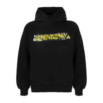 Balenciaga Messy Spray Sweatshirt - - Sweatshirts & Hoodies - Herren - Schwarzk - XL