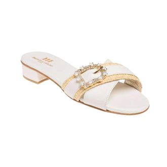 Emanuela Caruso Capri Femme, Chaussures, Blanc, Taille: 35 EU Slipper nappa