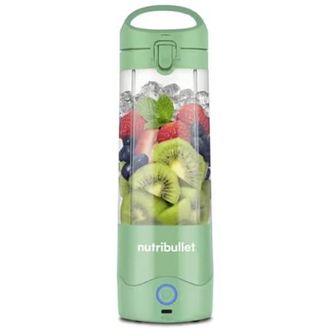 NutriBullet Portable NBP003LG, Blender Portable avec tasse de 475ml, 4 lames, tasse en Tritan, + 15 cycles dutilisation, Chargement USB-C, Couleur Vert Clair