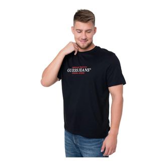 Guess Homme, Tops, Noir, Taille: XL Logo T-Shirt en Coton