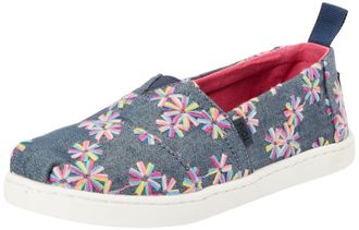 Toms Mädchen Classic Alpargata Flacher Slipper, Navy Embroidered Floral, 37 EU