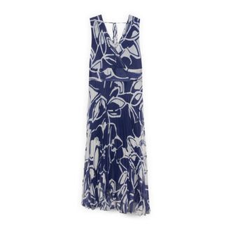Fiorella Rubino Robe longue Dream pliss&eacute;e &agrave; imprim&eacute; floral - Femme - Robes - Bleu - Taille: 44 FR