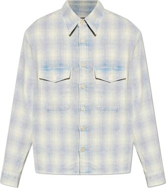 AllSaints Homme, Chemises, Bleu, Taille: L Santos Shirt