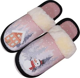 Generico Elk Elk Pantoufle Vintage Plat Sandales pour invit&eacute;s, pantoufles pour femmes, hommes, hiver, dr&ocirc;les, en carton, pour animaux de compagnie, chaussons, 