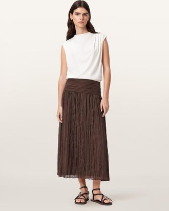 AllSaints Asal - Jupe longue - Marron amer