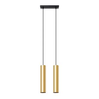 Sollux Lighting H&auml;ngelampe Pendelleuchte H&auml;ngeleuchte Deckenlampe Stahl 2 Flammig LED Lampe Gl&uuml;hbirne 4000K Golden Gl&auml;nzend Toris