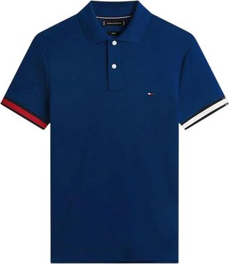 Tommy Hilfiger Homme, Tops, Bleu, Taille: XL Polo Interlock de Coton Doux Coupe Slim