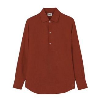 MC2 Saint Barth Homme, Chemises, Rouge, Taille: L Rpa0001-Tex0001.47 Linen Shirt