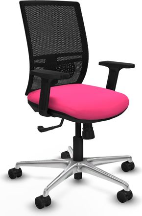 Piqueras y Crespo Schreibtischstuhl mit Rollen in Rosa Yunquera mit 2D-Armen, h&ouml;henverstellbare Lendenwirbelst&uuml;tze, ausgestattet mit Sincro 4 Positionen und Schneidesch