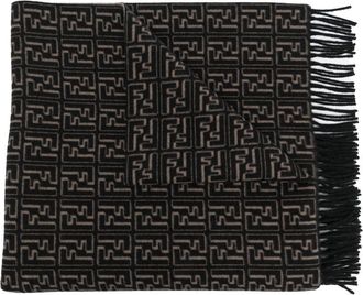 Fendi &eacute;charpe &agrave; logo imprim&eacute; - Noir