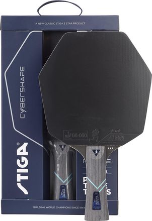 STIGA Sports Cybershape Future Tischtennisracket, Truls Möregårdh, revolutionärer 3-Sterne-Tischtennisschläger mit sechseckiger Form, Aufstrebende Spieler, Schwarz
