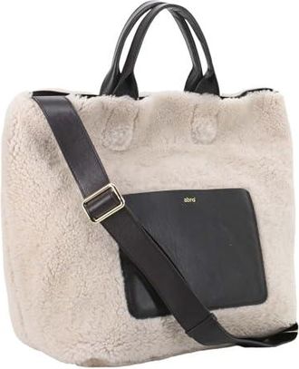 Abro sac shopper sac à épaule Leather Shearling Reversible Shopper Raquel Dark Brown/White marron foncé