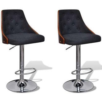 vidaXL Barhocker 2 Stk. Bugholz und Stoff - Vidaxl