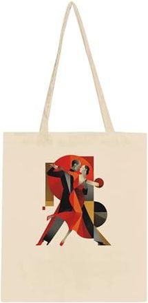 Generic Tango Dancers Art g&eacute;om&eacute;trique abstrait | Illustration de danse vintage | Sac fourre-tout classique, naturel, taille unique