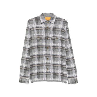 Guest In Residence Plaid-pattern Button-fastening Cardigan